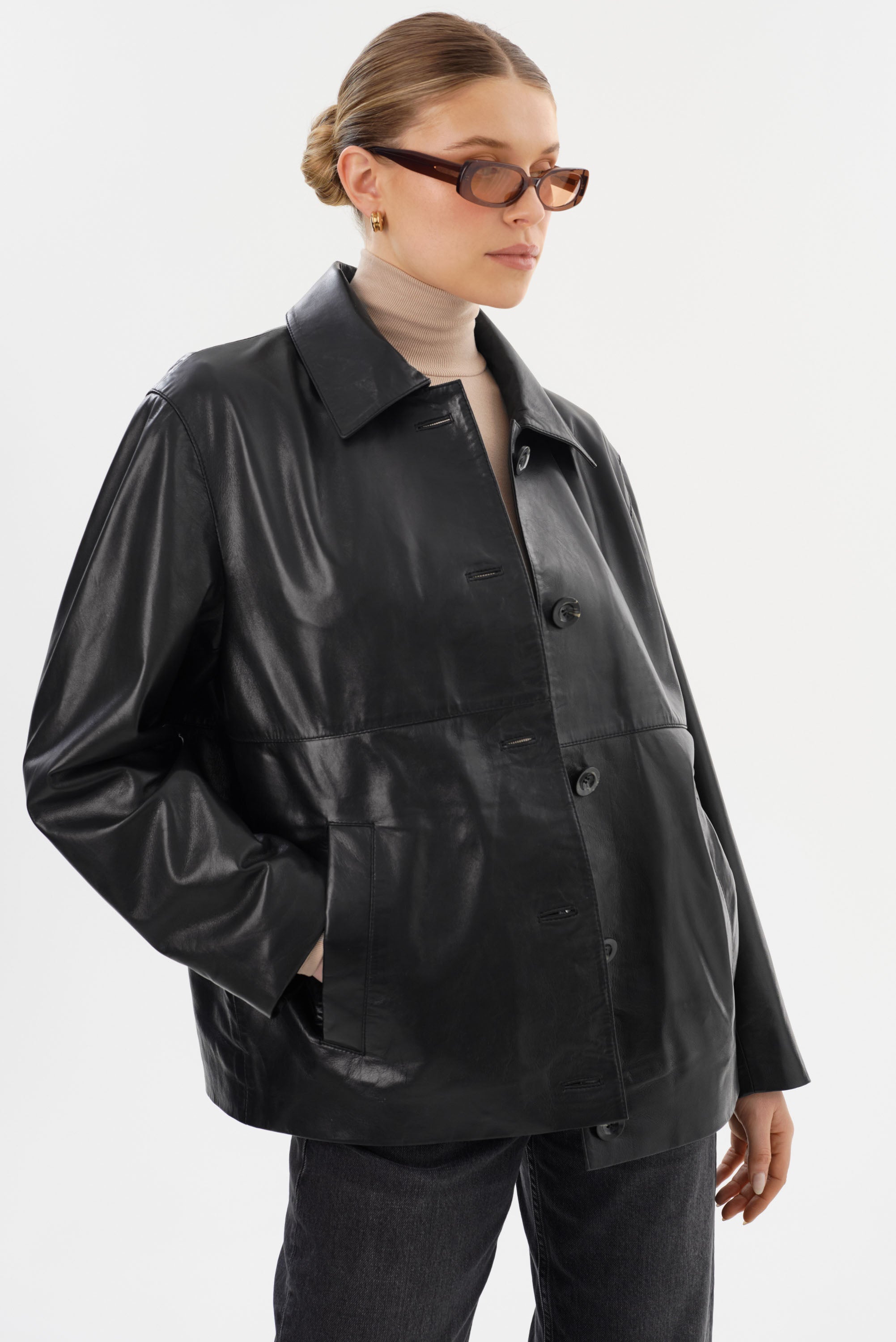 PRESLEY | Leather Shacket – LAMARQUE